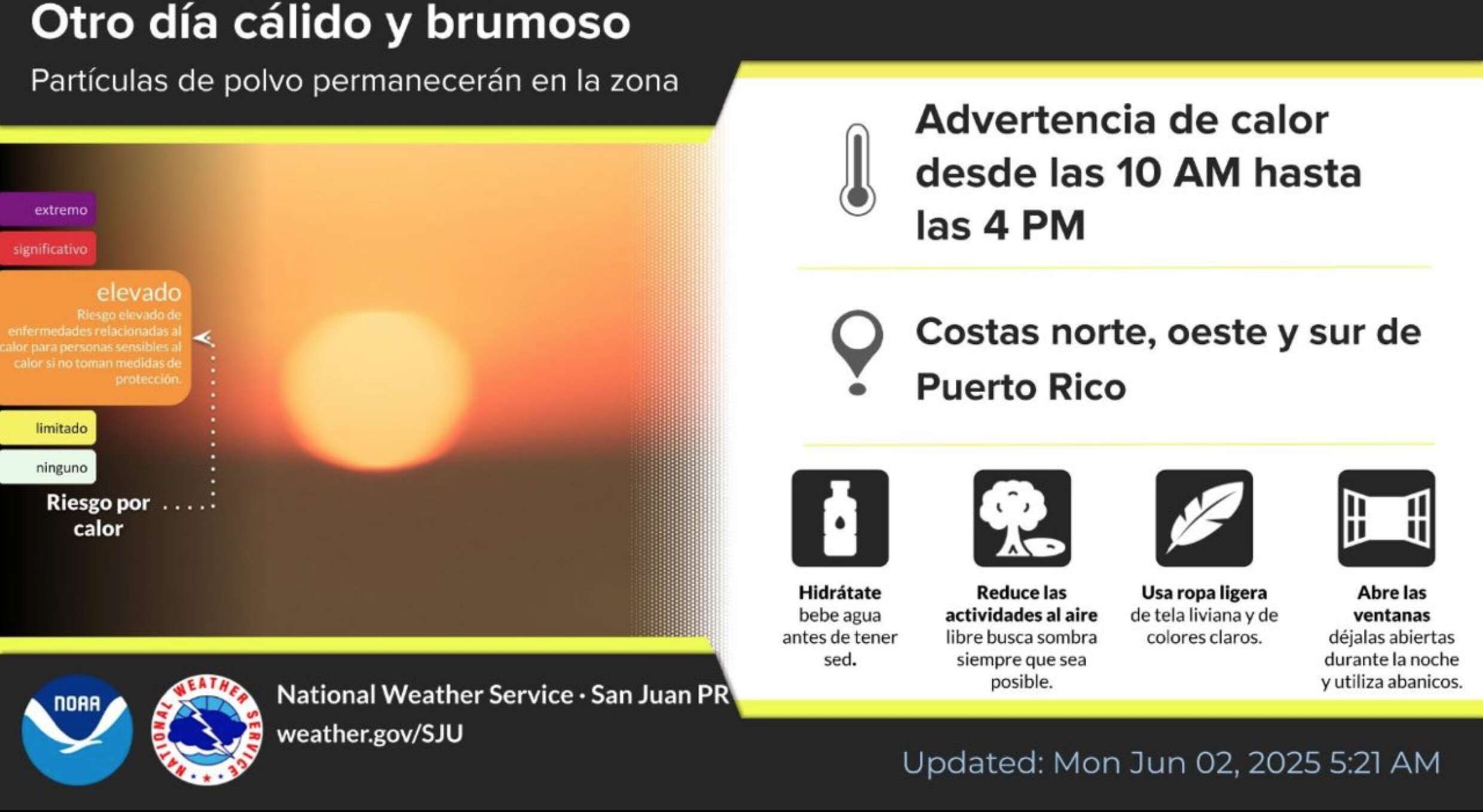 ¡Hidrátese! nos espera otro día caluroso y brumoso por densa capa de ...